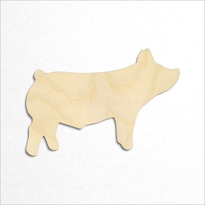 Show Pig Piglet - Laser Cut Unfinished Wood Cutout Craft Shapes - Etsy