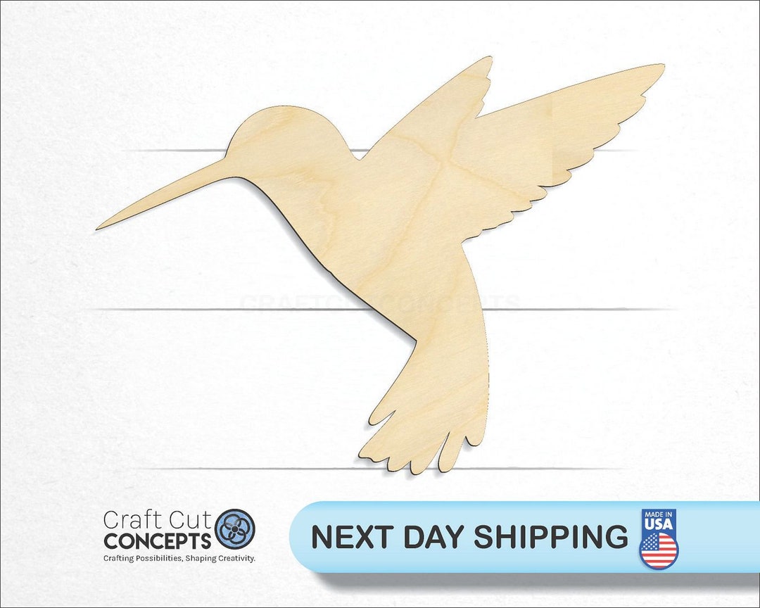 Flying Hummingbird - Laser Cut Unfinished Wood Cutout Craft Shapes - Etsy