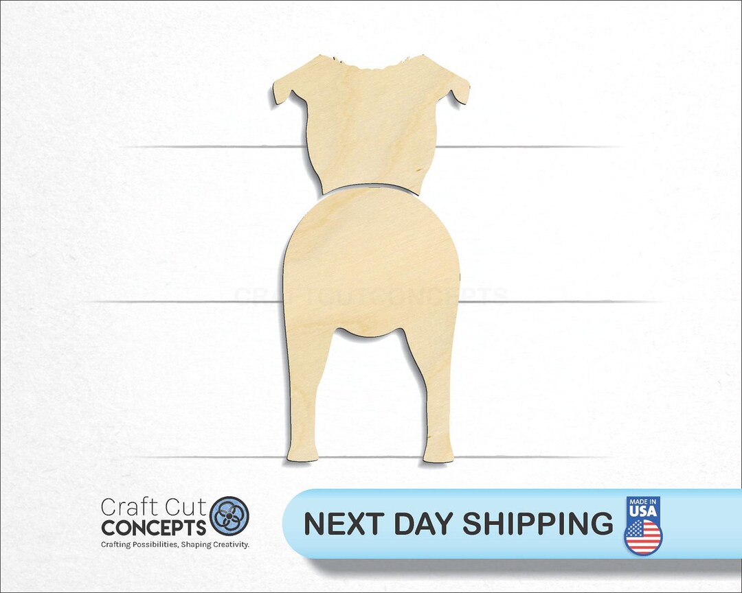 Chug Dog Front Back Silhouette - Laser Cut Unfinished Wood Cutout Craft ...