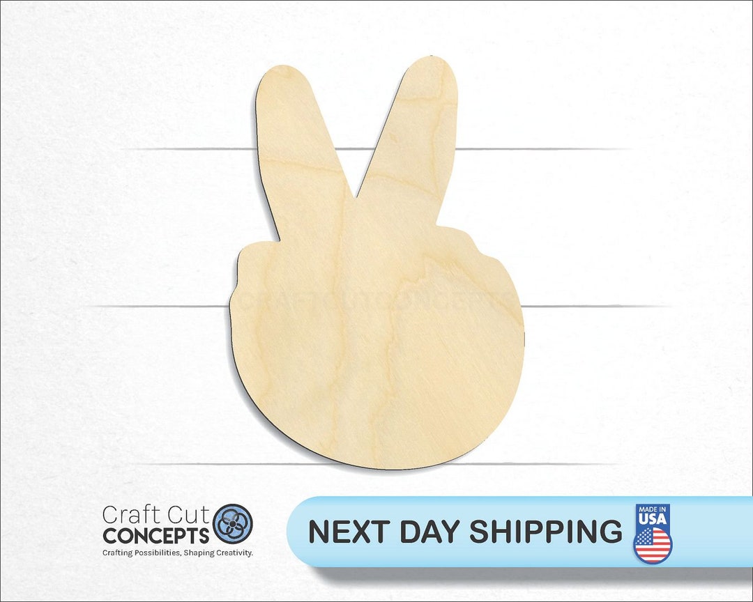 Hand Peace Symbol - Laser Cut Unfinished Wood Cutout Craft Shapes - Etsy