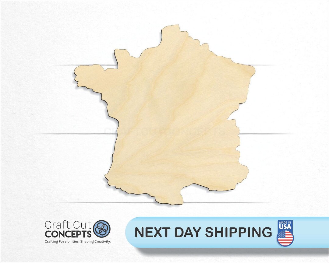 France - Laser Cut Unfinished Wood Cutout Craft Shapes - Etsy