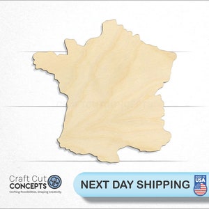 France - Laser Cut Unfinished Wood Cutout Craft Shapes - Etsy