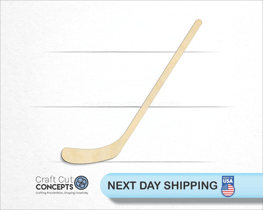 Single Hockey Stick - Laser Cut Unfinished Wood Cutout Craft Shapes - Etsy