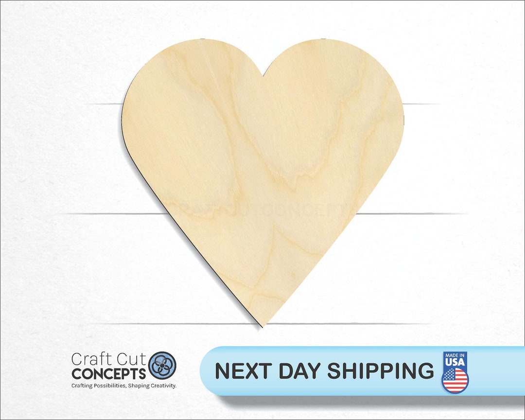 Playing Card Heart - Laser Cut Unfinished Wood Cutout Craft Shapes - Etsy