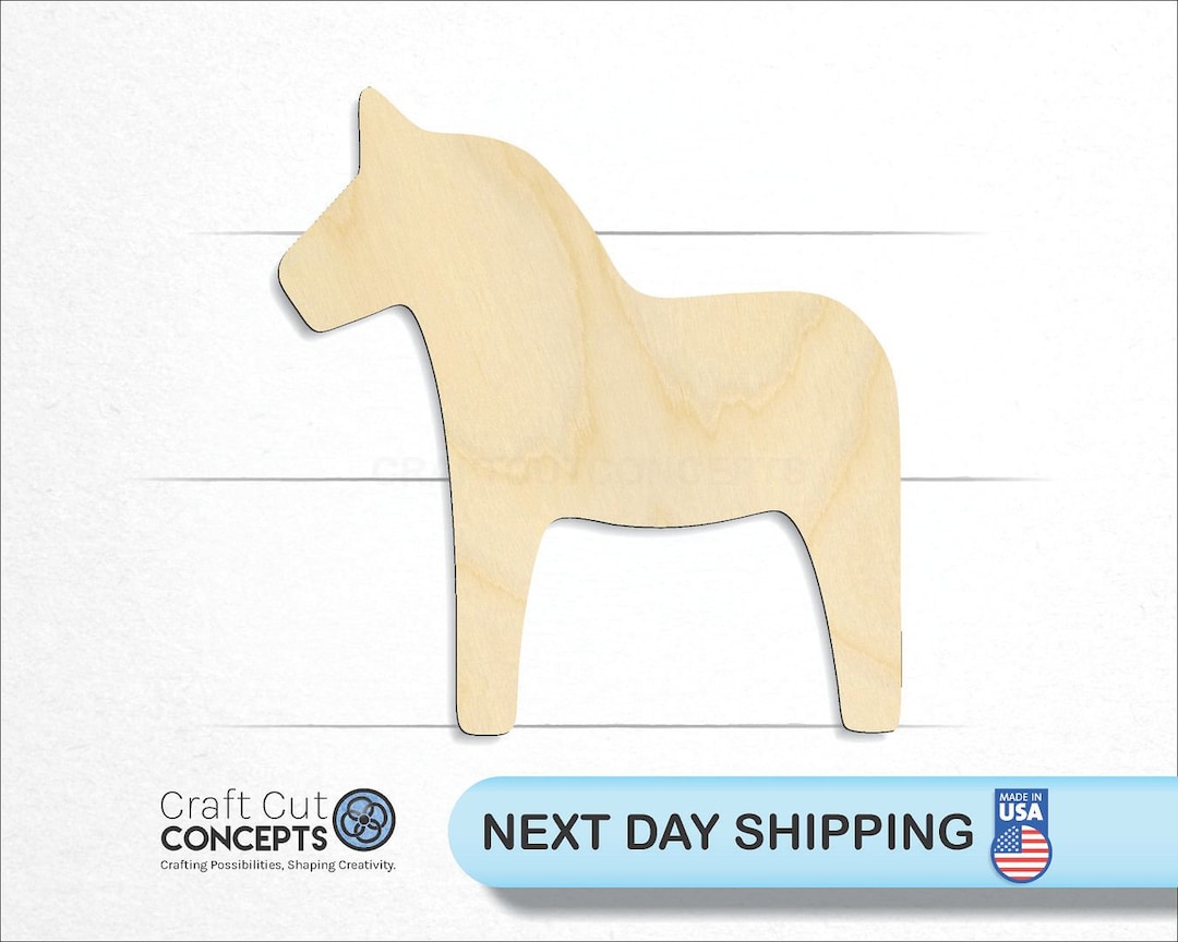 Dala Horse - Laser Cut Unfinished Wood Cutout Craft Shapes - Etsy