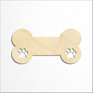 Dog Bone Paw Prints - Laser Cut Unfinished Wood Cutout Craft Shapes - Etsy