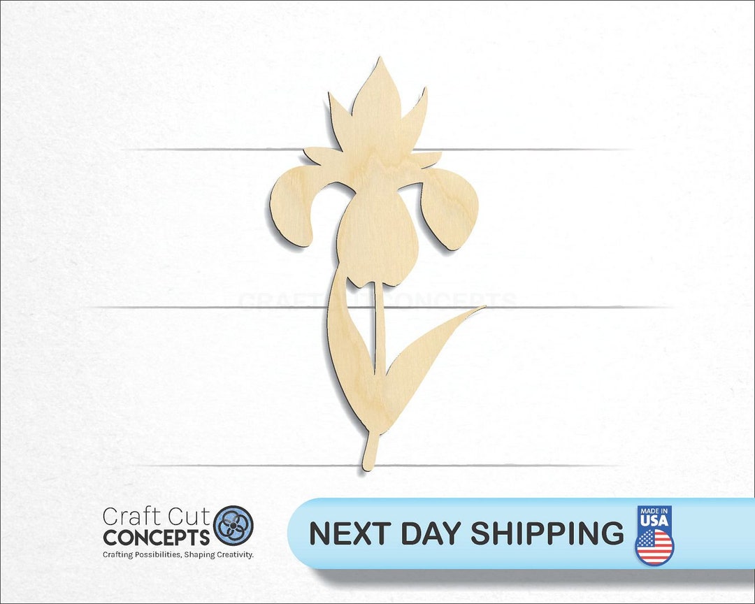 Iris Flower - Laser Cut Unfinished Wood Cutout Craft Shapes - Etsy