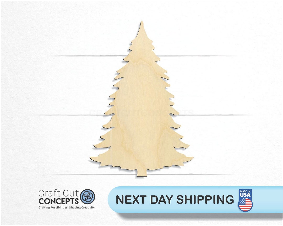 Pine Tree Fir - Laser Cut Unfinished Wood Cutout Craft Shapes - Etsy
