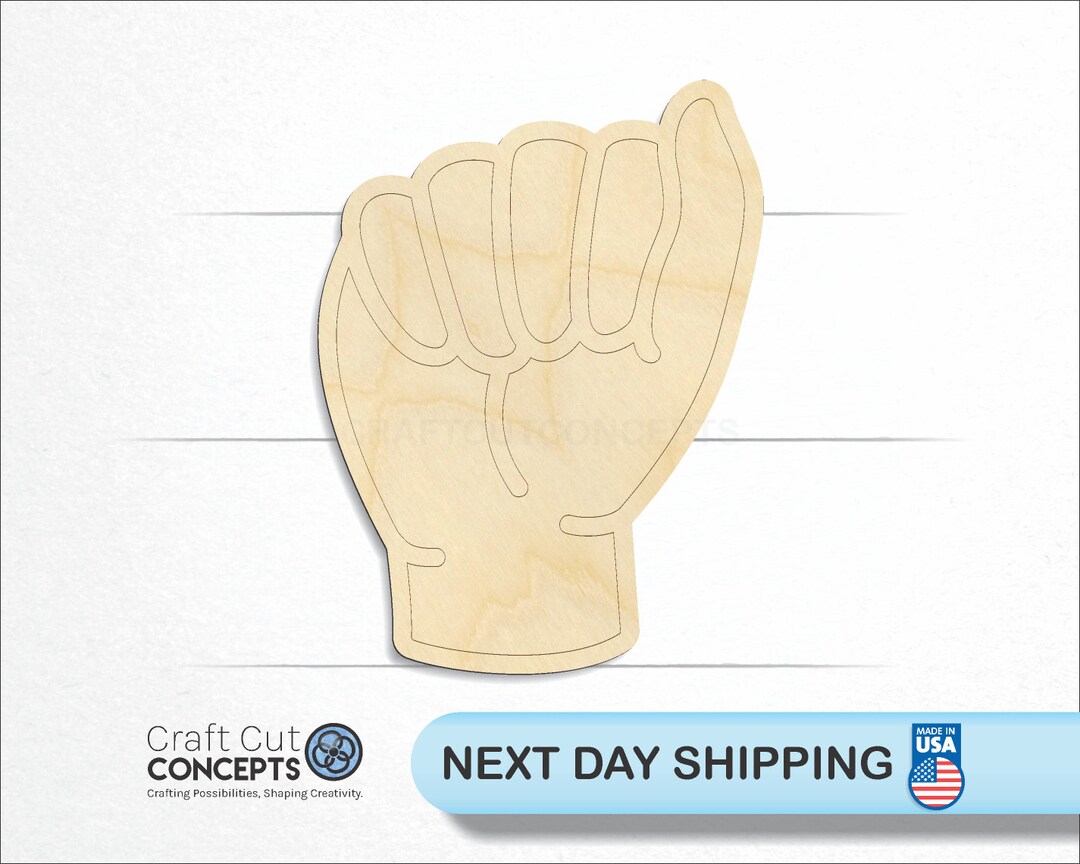 Letter A Sign Language ASL Cutout - Laser Cut Unfinished Wood Shapes ...