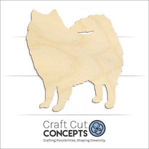 American Eskimo Dog Spitz Laser Cut Unfinished Wood Cutout Craft Shapes ...
