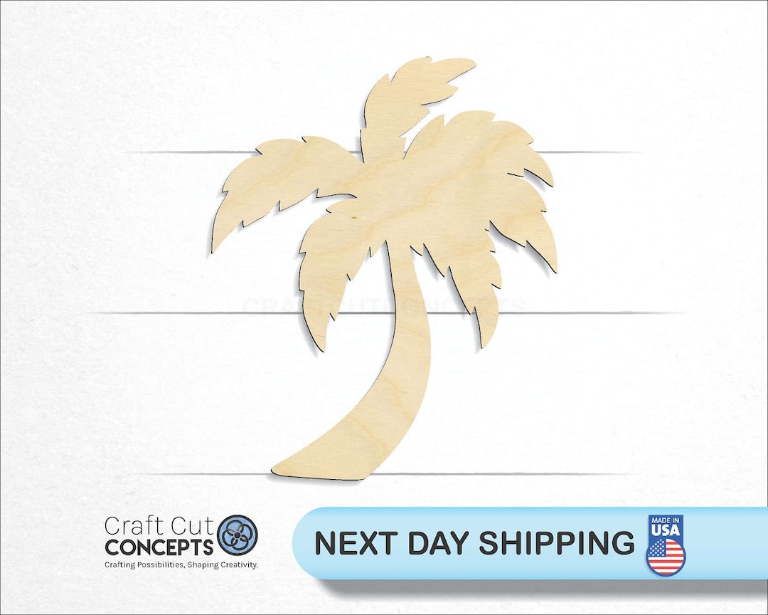 Beach Palm Tree - Laser Cut Unfinished Wood Cutout Craft Shapes - Etsy