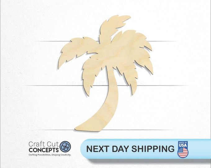 Unfinished Wooden Palm Tree Shape 01 Laser Cut Crafting Supplies Beach ...