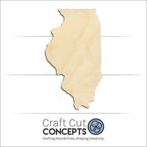 Illinois IL State Crafty - Laser Cut Unfinished Wood Cutout Craft ...