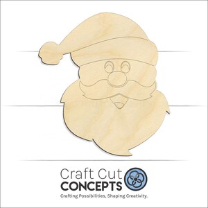 Santa Head W/engraved Detail - Laser Cut Unfinished Wood Cutout Craft ...