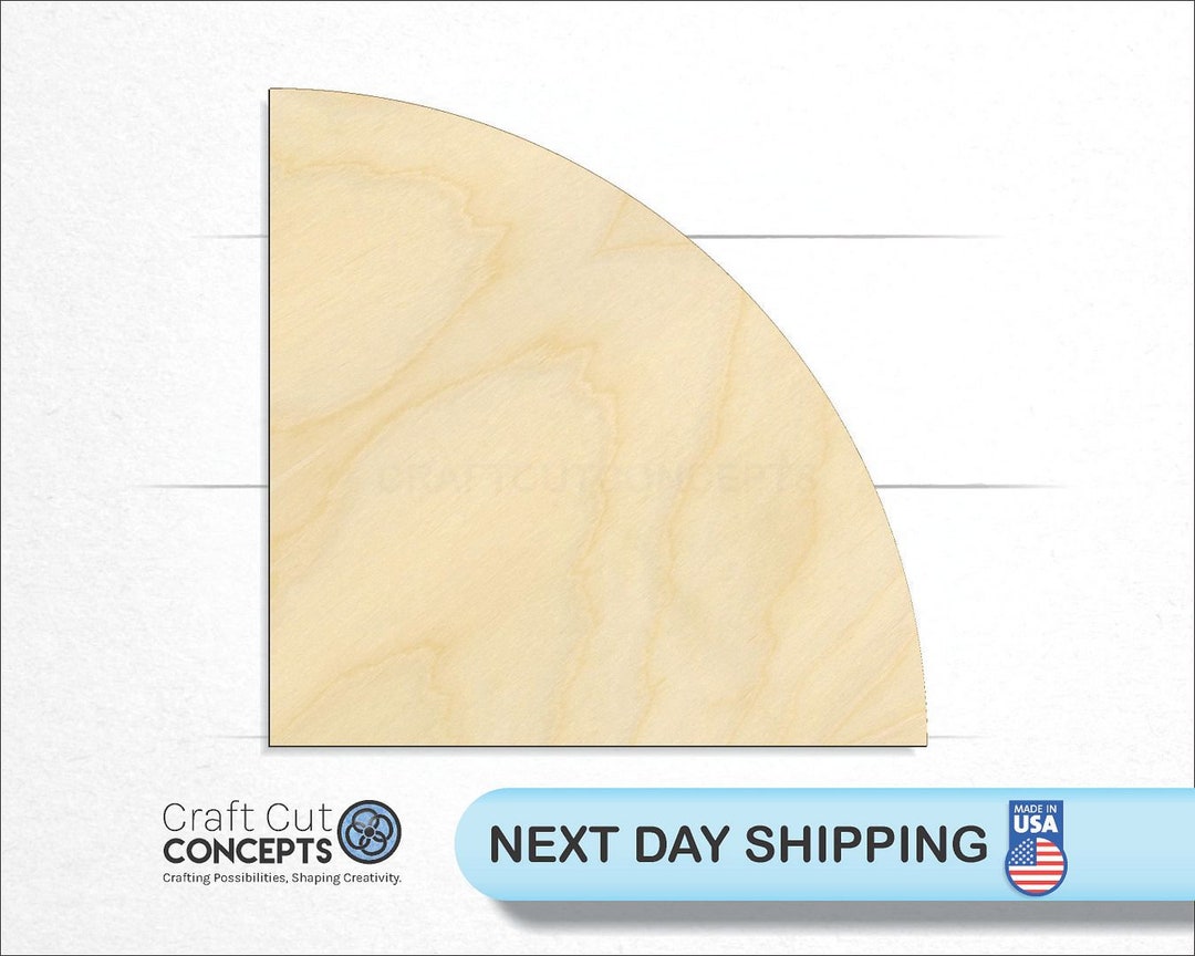 Quarter Circle - Laser Cut Unfinished Wood Cutout Craft Shapes - Etsy