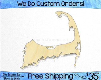 Unfinished Wooden Cape Cod Shape Craft up to 36 DIY - Etsy