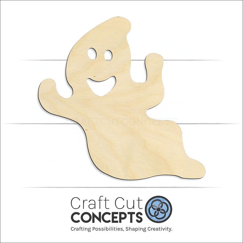 Spooky Halloween Ghost - Laser Cut Unfinished Wood Cutout Craft Shapes ...