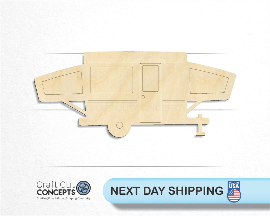 Popup Camper - Laser Cut Unfinished Wood Cutout Craft Shapes - Etsy