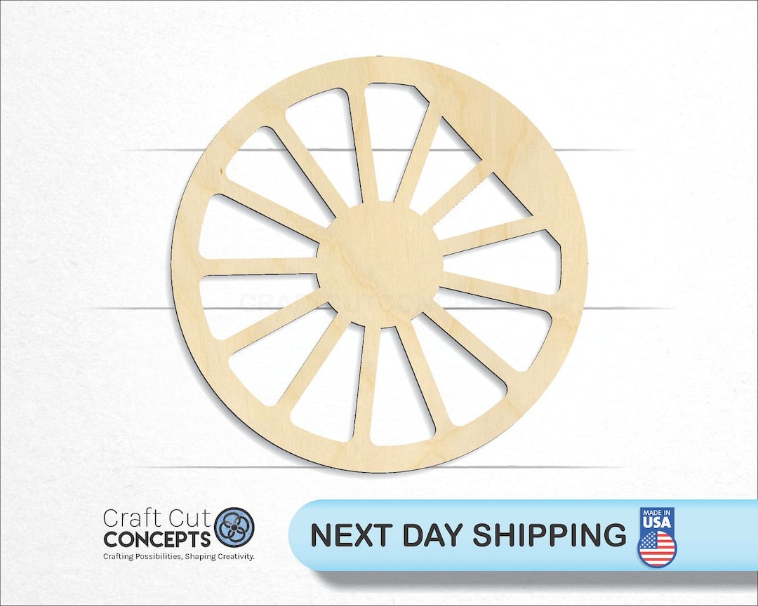 Train Locomotive Wheel - Laser Cut Unfinished Wood Cutout Craft Shapes ...