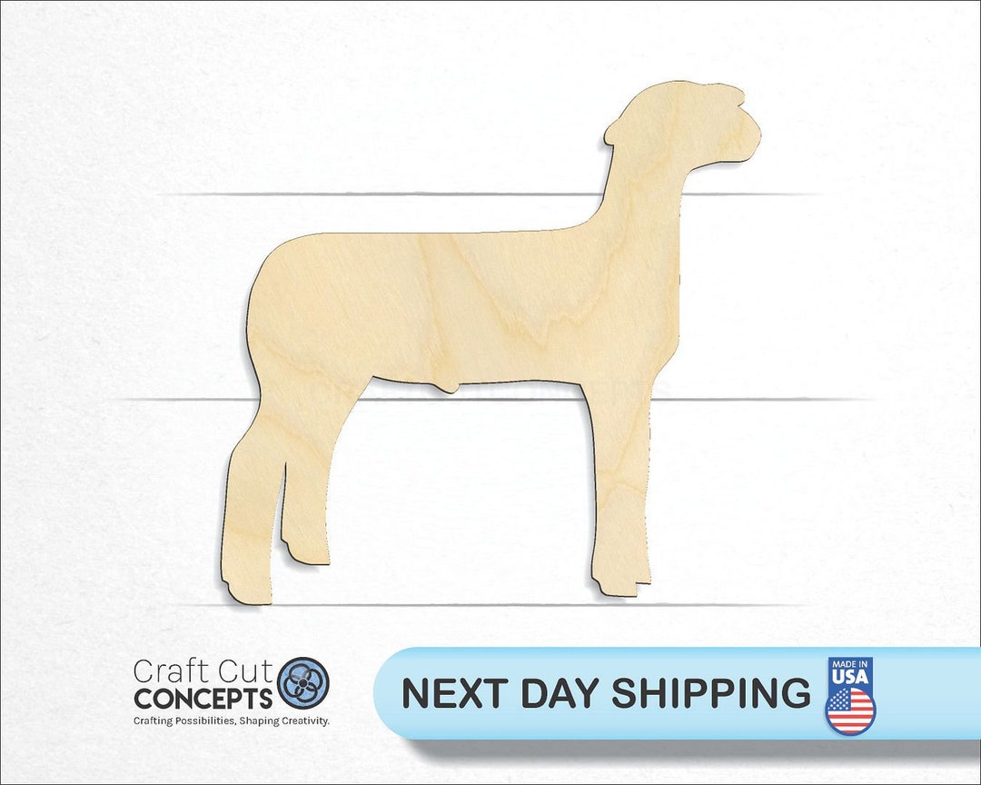 Show Sheared Sheep - Laser Cut Unfinished Wood Cutout Craft Shapes - Etsy
