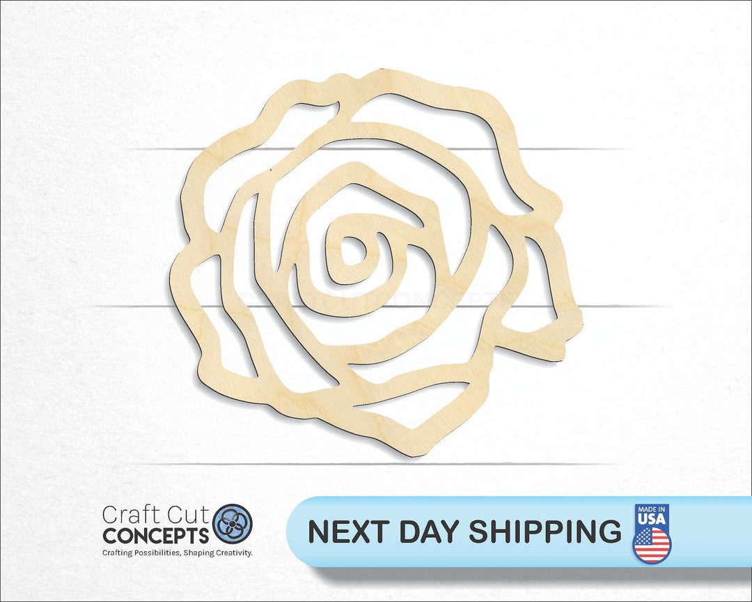 Rose Flower - Large & Small - Pick Size - Laser Cut Unfinished Cutout ...