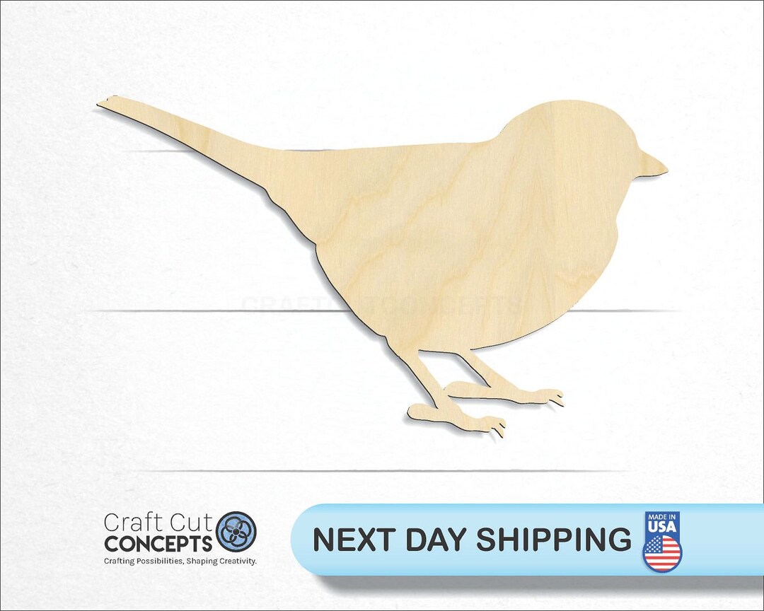 Chickadee Bird Cute - Laser Cut Unfinished Wood Cutout Craft Shapes - Etsy