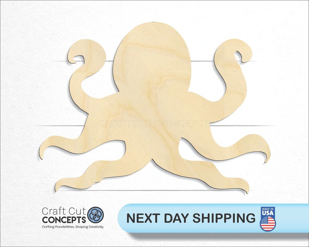 Octopus Sea - Laser Cut Unfinished Wood Cutout Craft Shapes - Etsy
