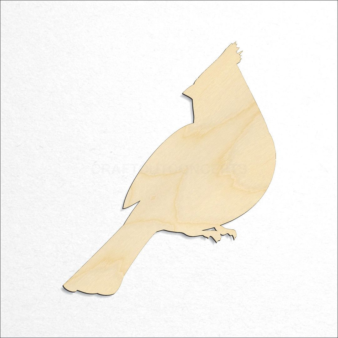 Perched Cardinal Bird - Laser Cut Unfinished Wood Cutout Craft Shapes ...
