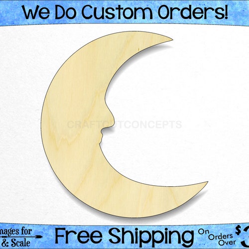 Crescent Moon Large & Small Pick Size Laser Cut - Etsy