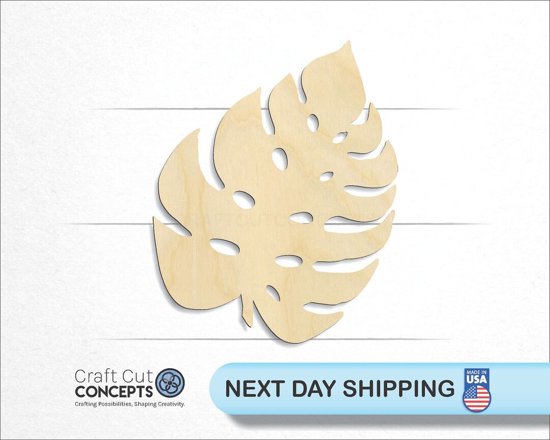 Monstera Leaf Cutout - Laser Cut Unfinished Wood Cutout Craft Shapes - Etsy
