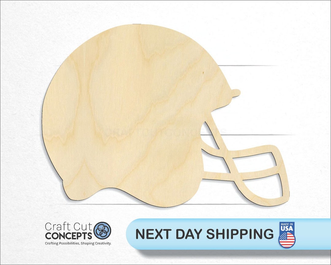 Football Helmet - Laser Cut Unfinished Wood Cutout Craft Shapes - Etsy