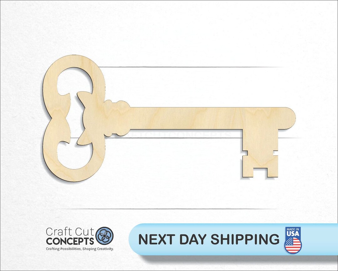 Skeleton Key - Laser Cut Unfinished Wood Cutout Craft Shapes - Etsy