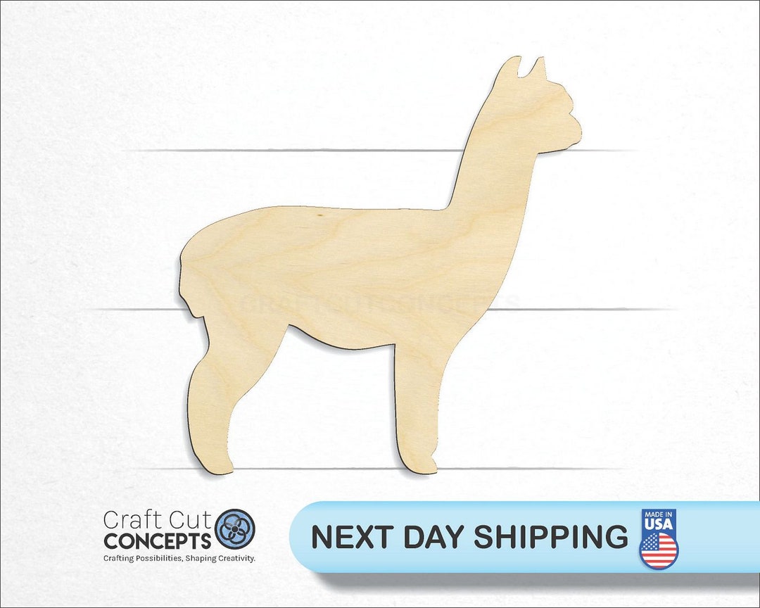 Alpaca - Laser Cut Unfinished Wood Cutout Craft Shapes - Etsy