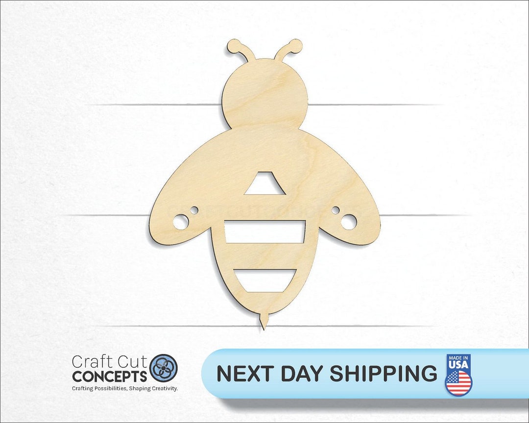 Bumble Bee Cute - Laser Cut Unfinished Wood Cutout Craft Shapes - Etsy