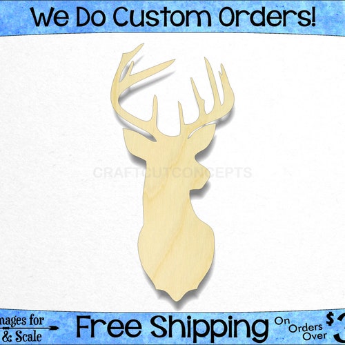 Deer Head Shape Woodland Wildlife Large & Small Pick - Etsy