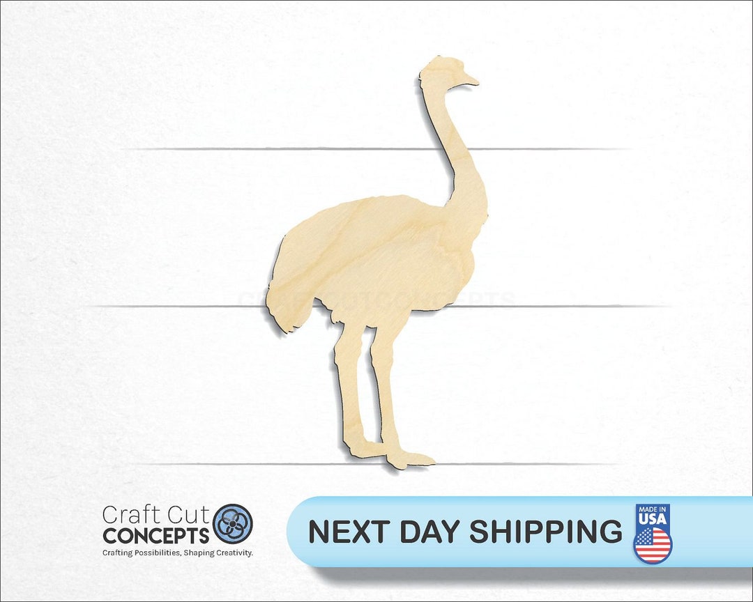 Standing Ostrich - Laser Cut Unfinished Wood Cutout Craft Shapes - Etsy