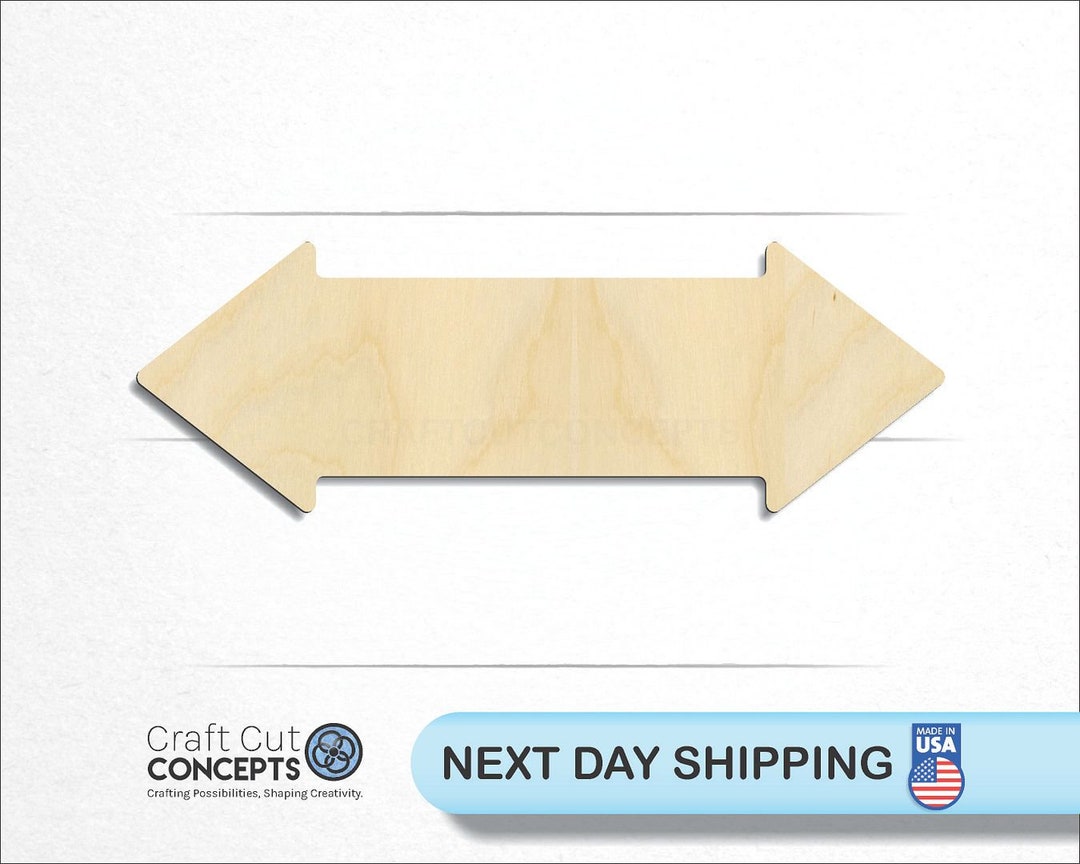 Double Arrow - Laser Cut Unfinished Wood Cutout Craft Shapes - Etsy