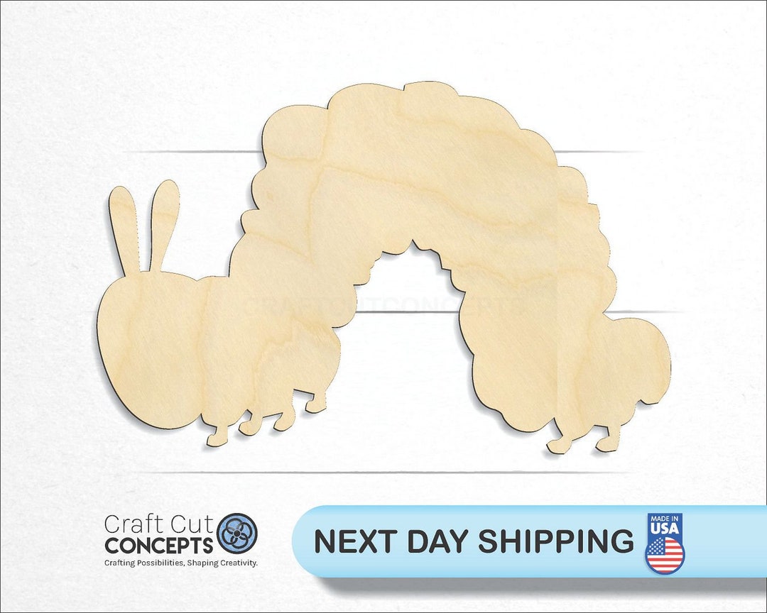 Cartoon Caterpillar - Laser Cut Unfinished Wood Cutout Craft Shapes - Etsy