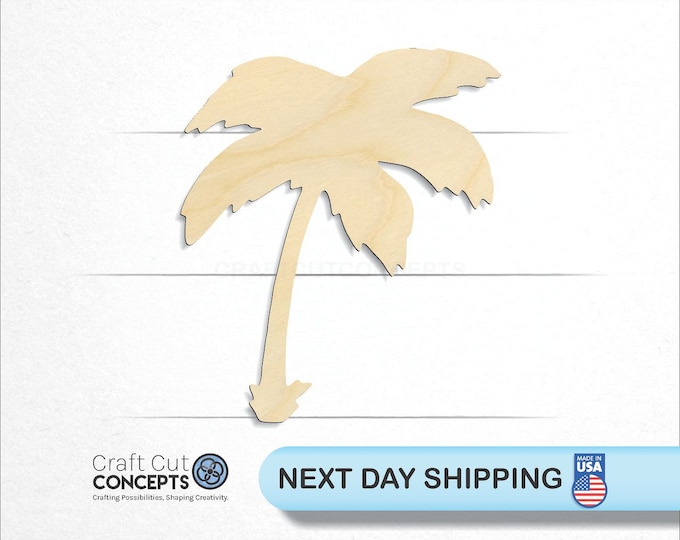 Unfinished Wooden Palm Tree Shape 01 Laser Cut Crafting Supplies Beach ...
