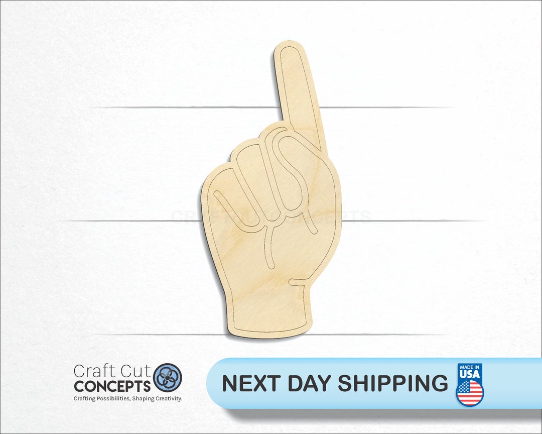 Number 1 Sign Language ASL Cutout Unfinished Wood Blanks Teacher Deaf ...