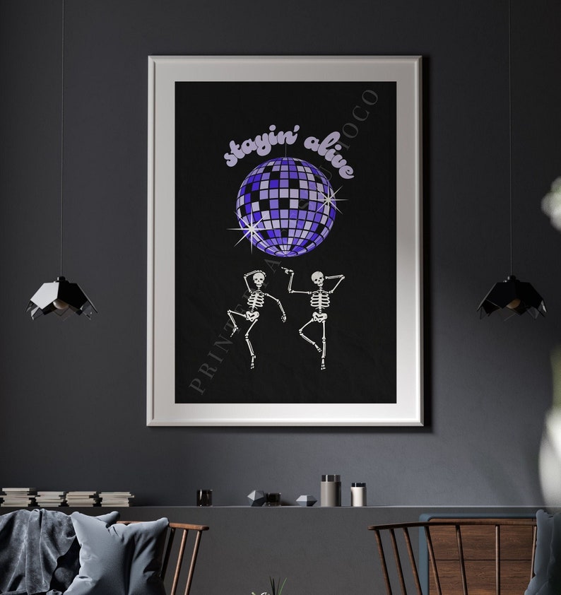 Stayin' Alive Disco Skeleton | Digital Download - Etsy