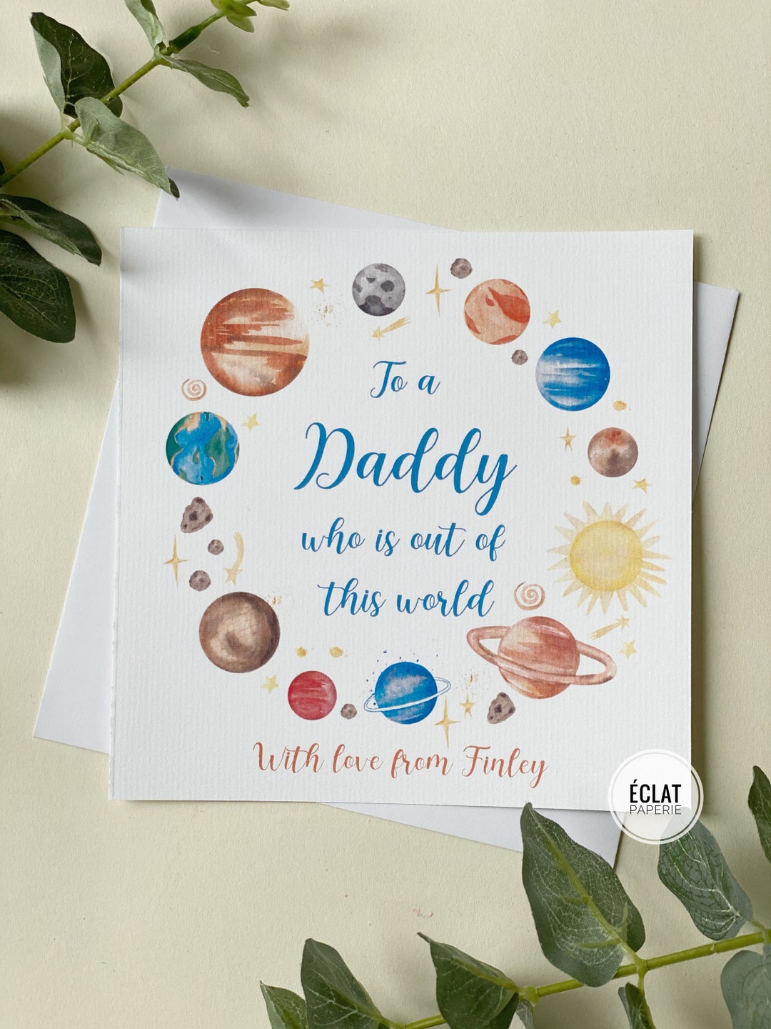 Personalised Father’s Day Daddy Planets/space Birthday Card, Out of ...