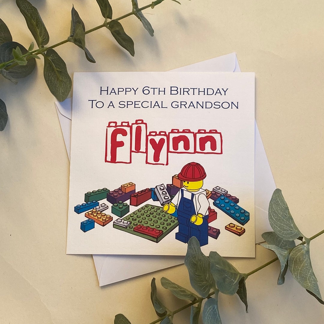 Personalised Lego Birthday Card, SON, GRANDSON, NEPHEW, Any Name, Age ...