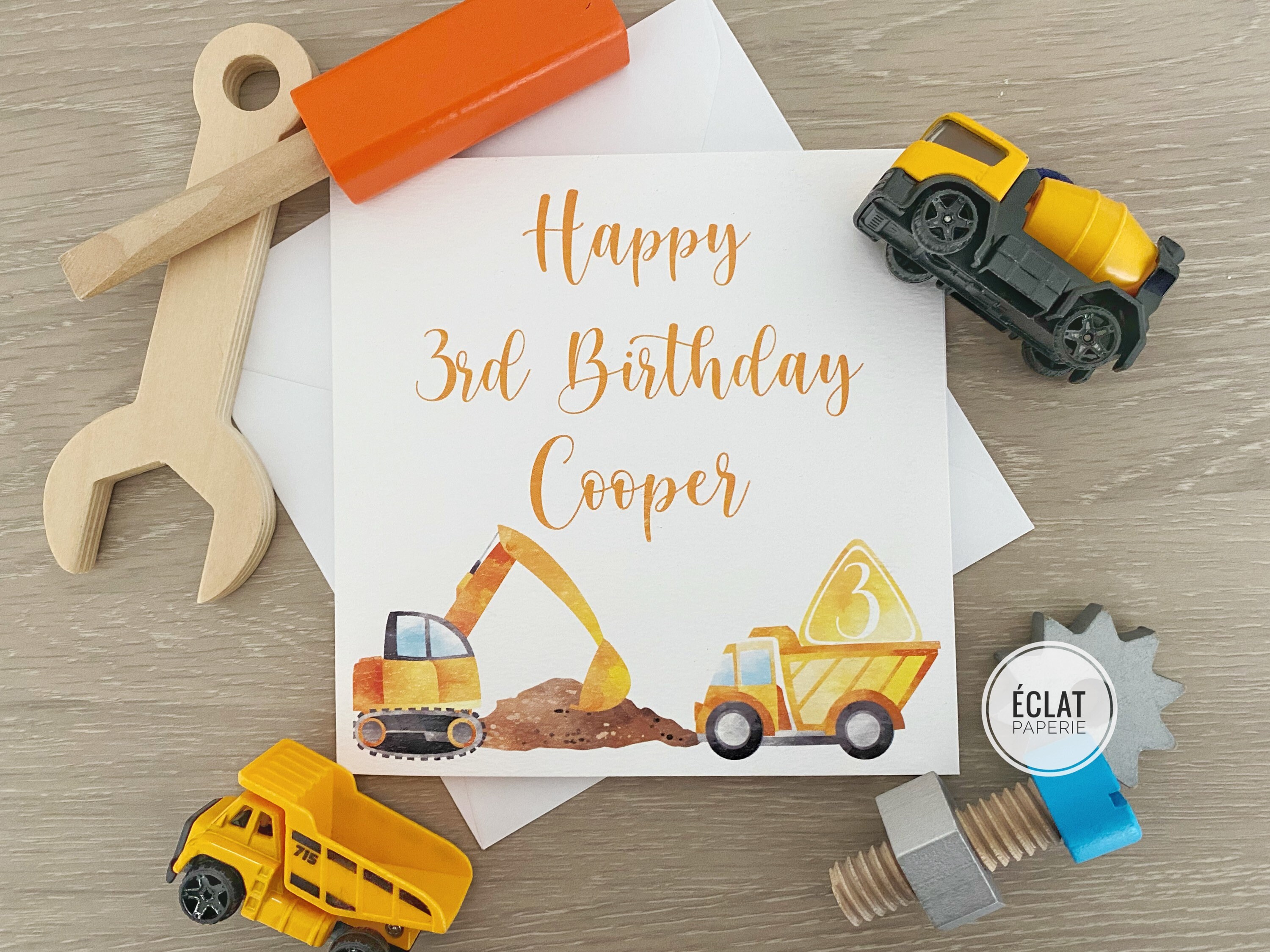 Personalised Boys Birthday Cards Diggers Digger Birthday - Etsy UK