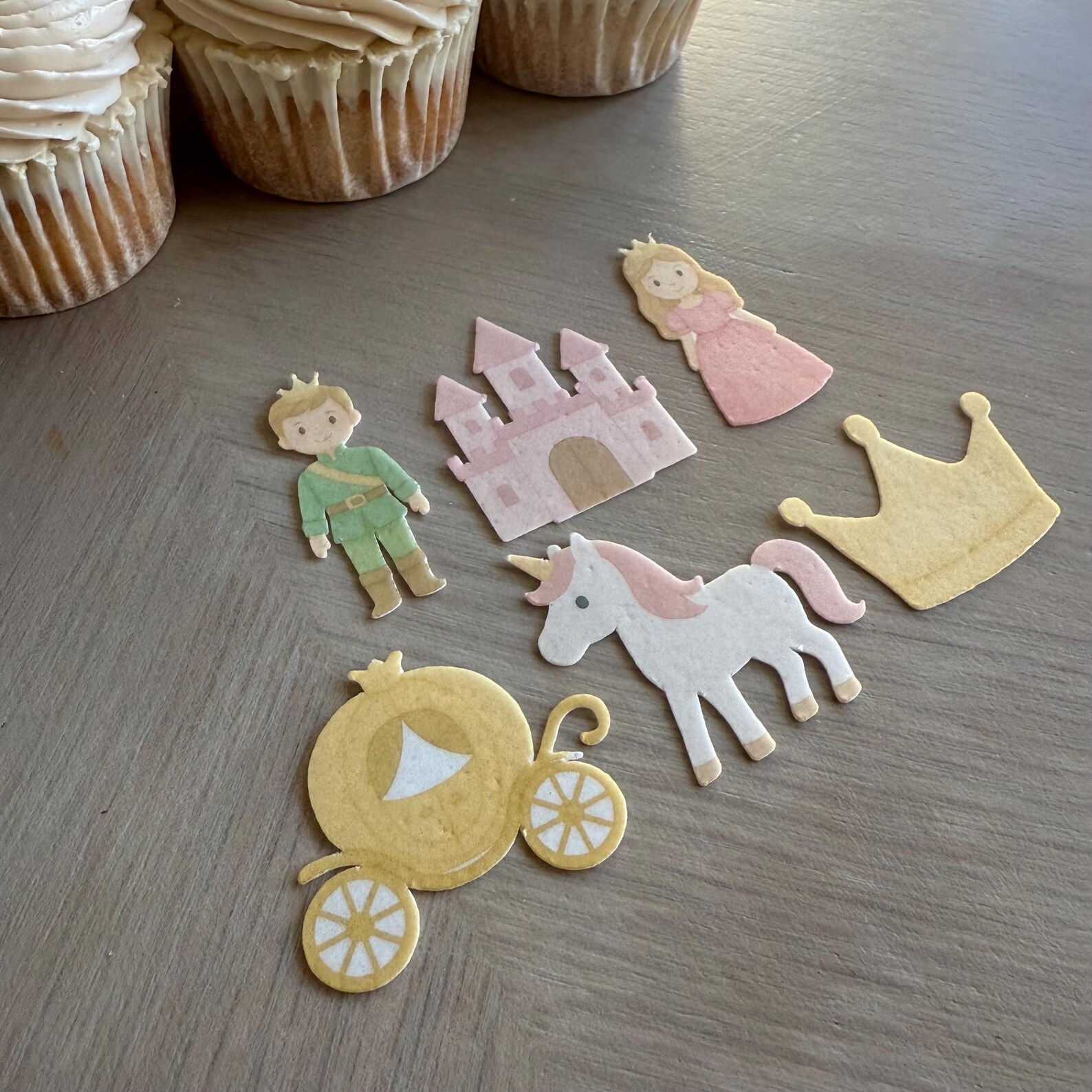 Edible Princess and Unicorn Wafer Card Cupcake Toppers, Suitable for ...