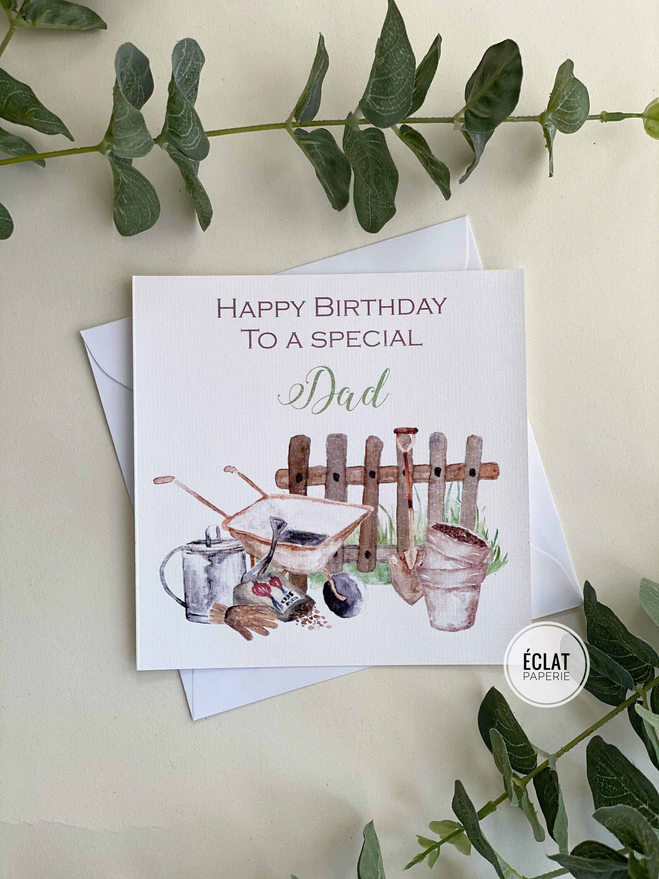 Personalised gardening birthday card for dad granddad | Etsy