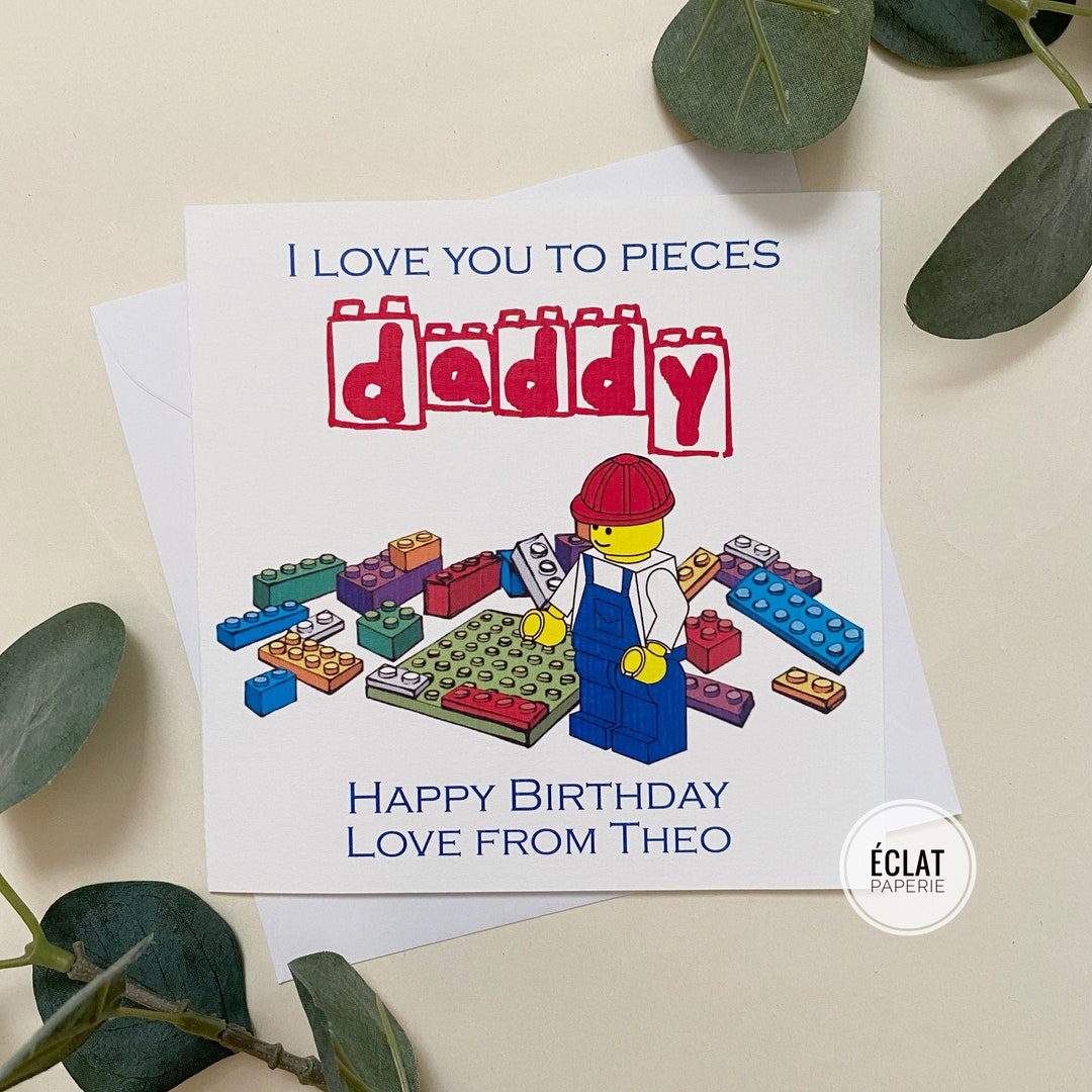 Daddy Lego Birthday Card for Daddy, Dad, Grandad or Any Special Person ...
