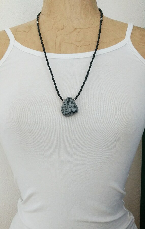 Obsidian Chain / Stone Jewellery / Obsidian Jewellery / | Etsy