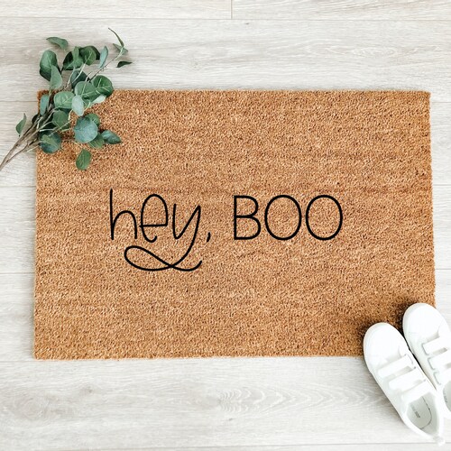 Hey Boo Doormat Fall Doormat Halloween Doormat - Etsy