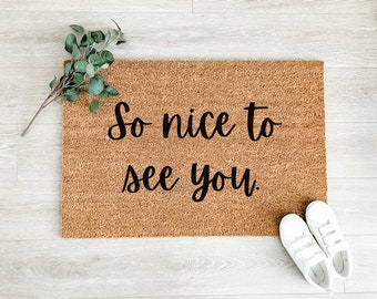 Hello Doormat Hello Mat Home Decor Hello Welcome Mat - Etsy